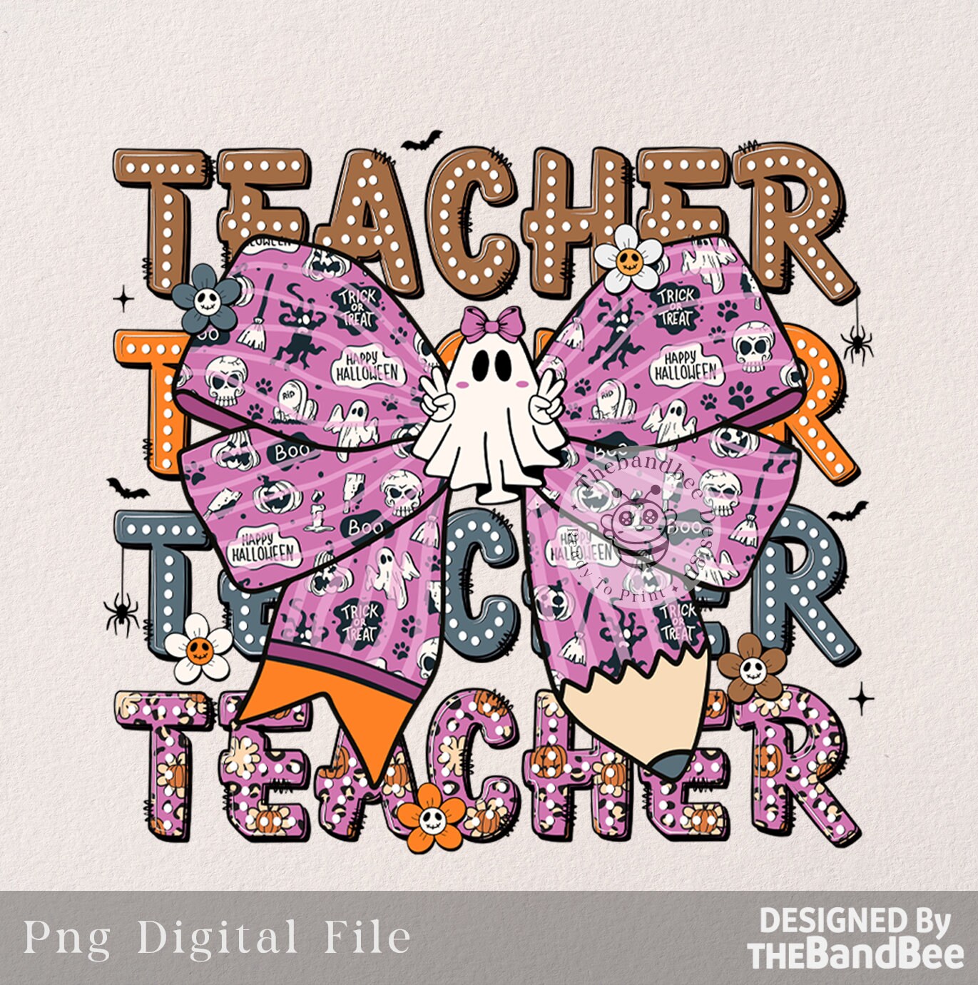 Coquette Teacher Halloween Png, Spooky Teacher Png, Teacher Pencil Png ...