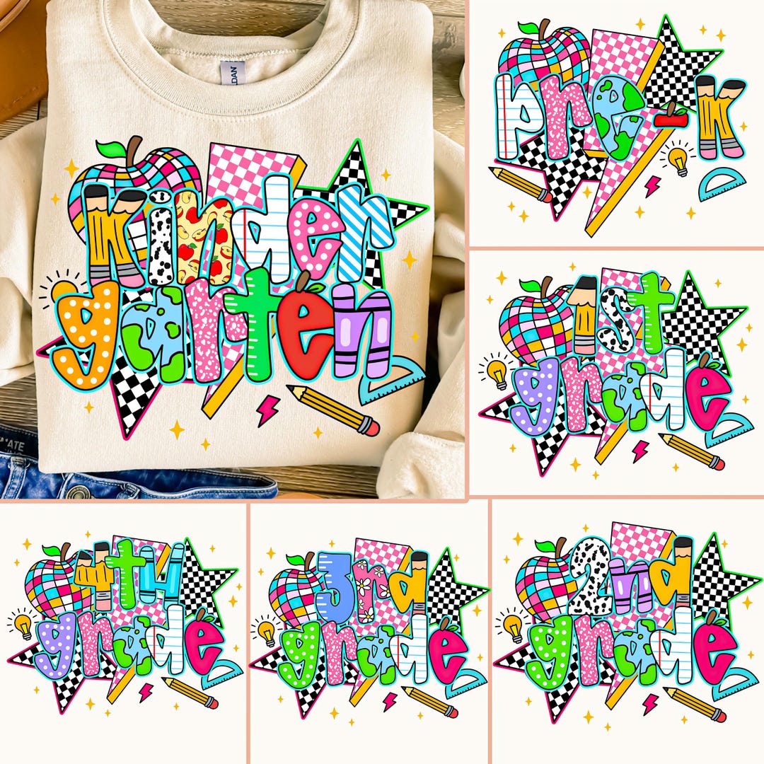 Preppy Back to School PNG Bundle, Teacher First Day of School Shirt ...