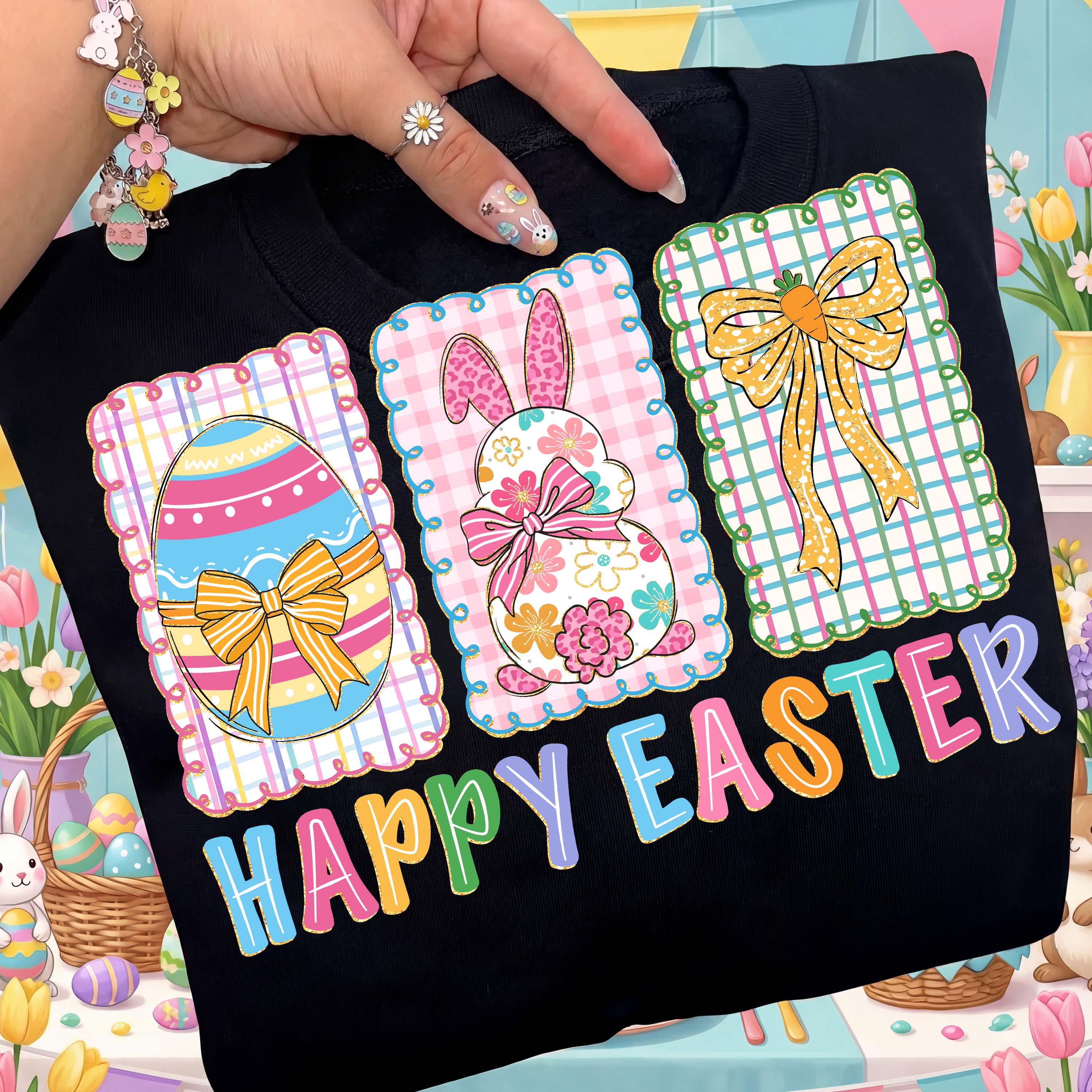 Happy Easter Png, Preppy Easter Png, Coquette Egg Png, Easter Shirt Png ...