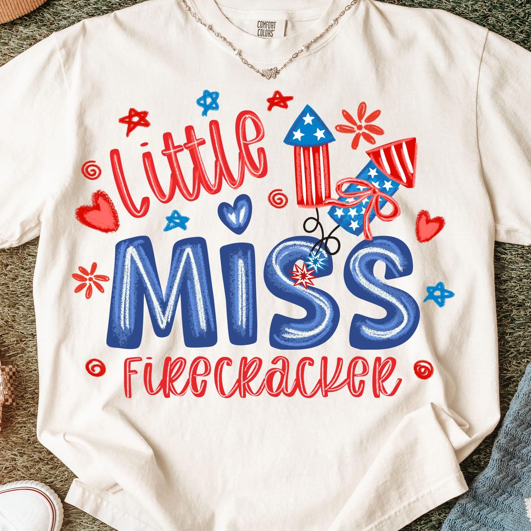 Little Miss Firecracker Png, 4th July Png Kids Toddler, Little Mister ...