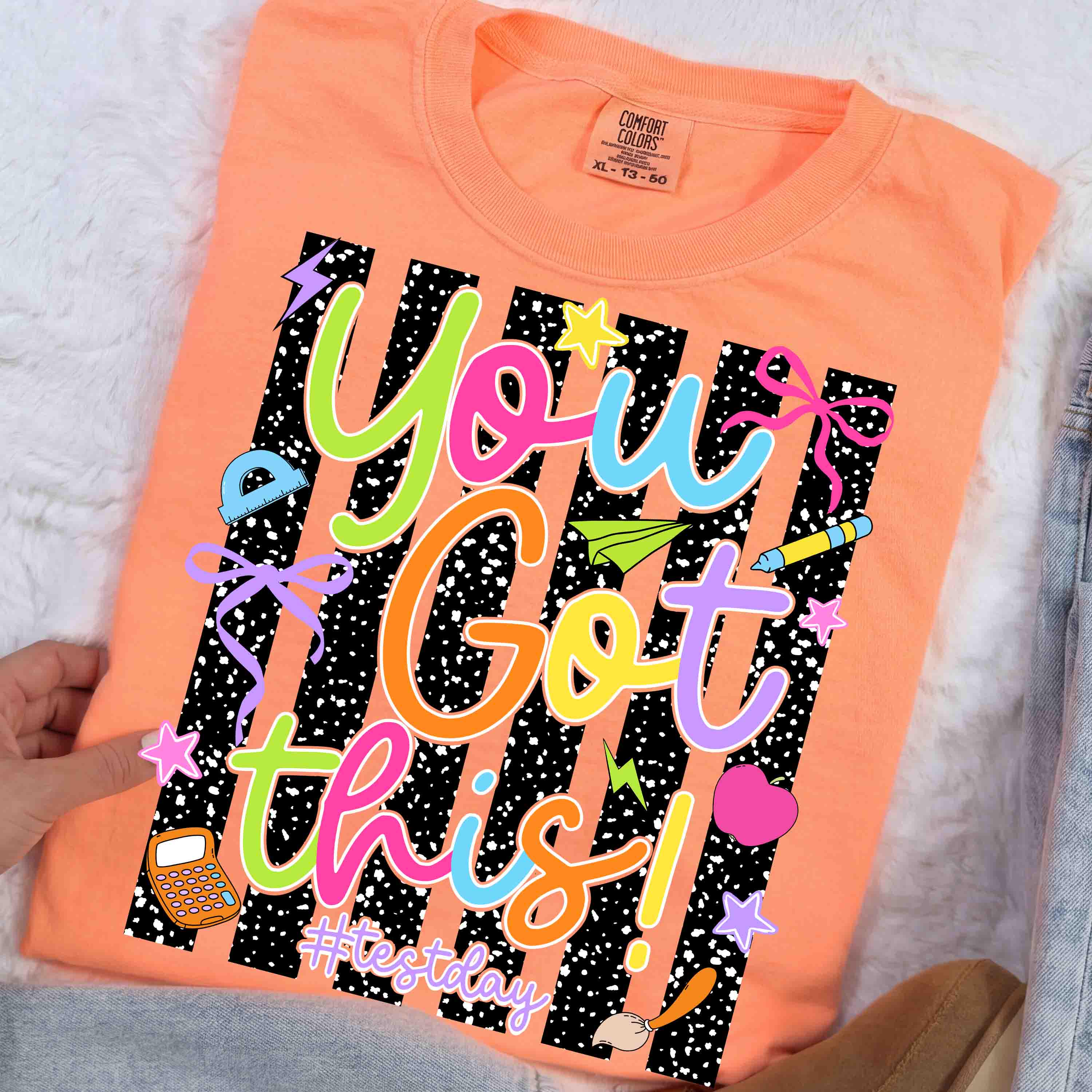 Preppy Neon You Got This Test Day Png, Don't Stress Do Your Best ...