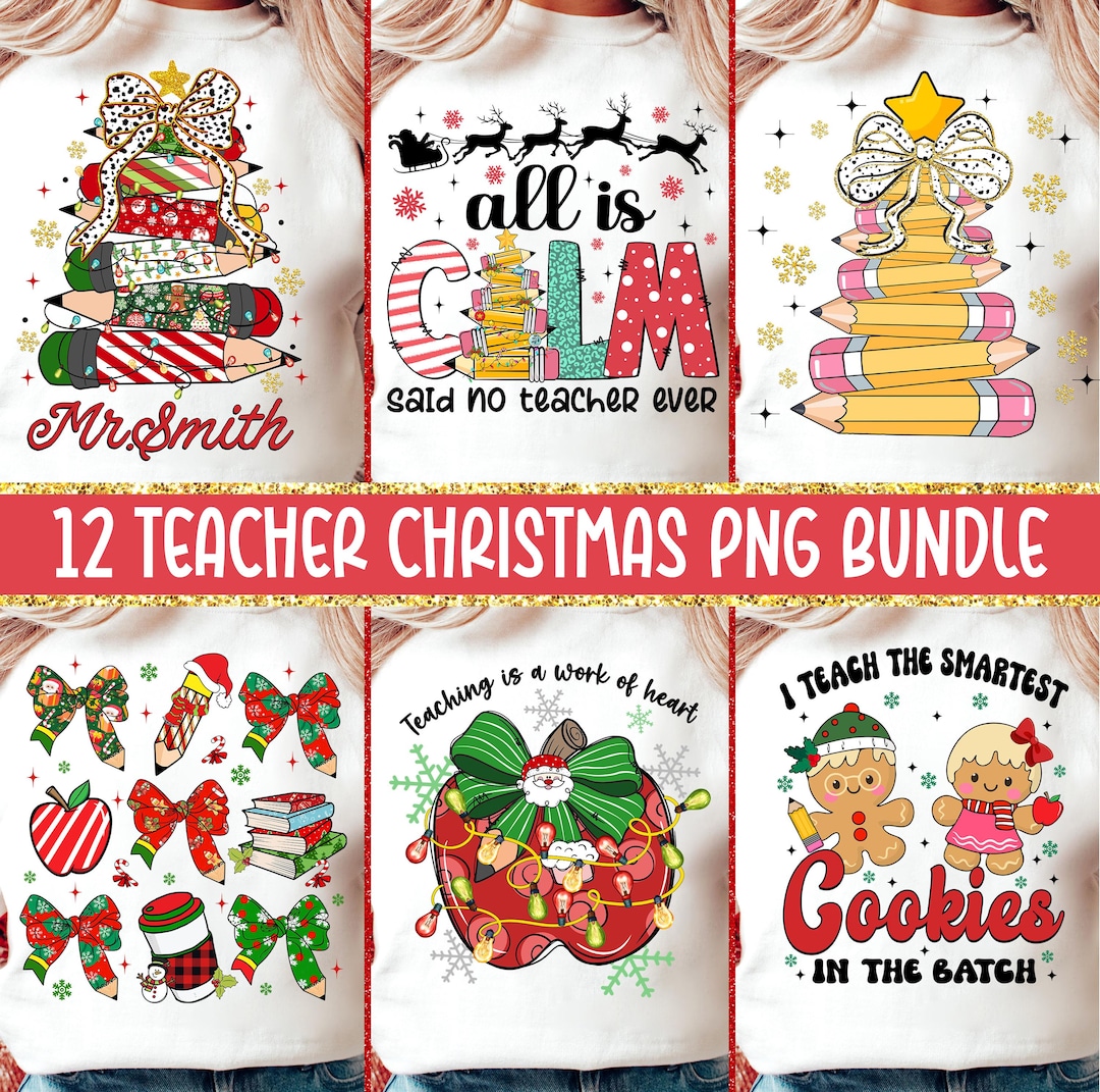 Teacher Christmas Png Bundle, Teacher Christmas Png, Christmas Teacher ...