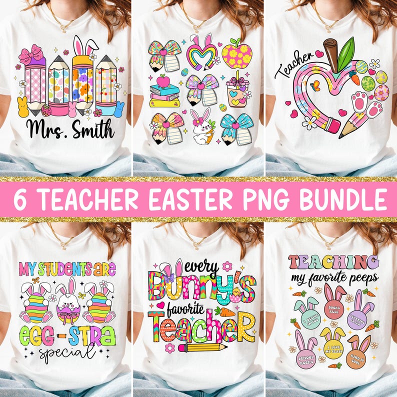 Easter Teacher Bundle Png, Teacher Easter Png, Easter Png, Coquette ...