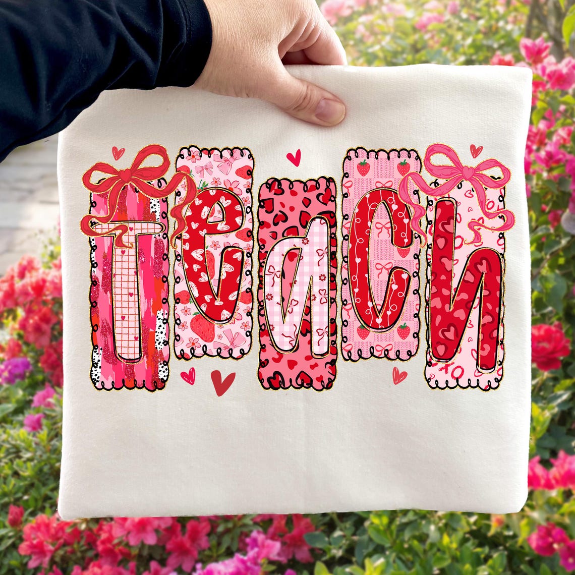 Coquette TEACH Valentine Pencil Bow Png, Custom Teacher Name Valentine ...