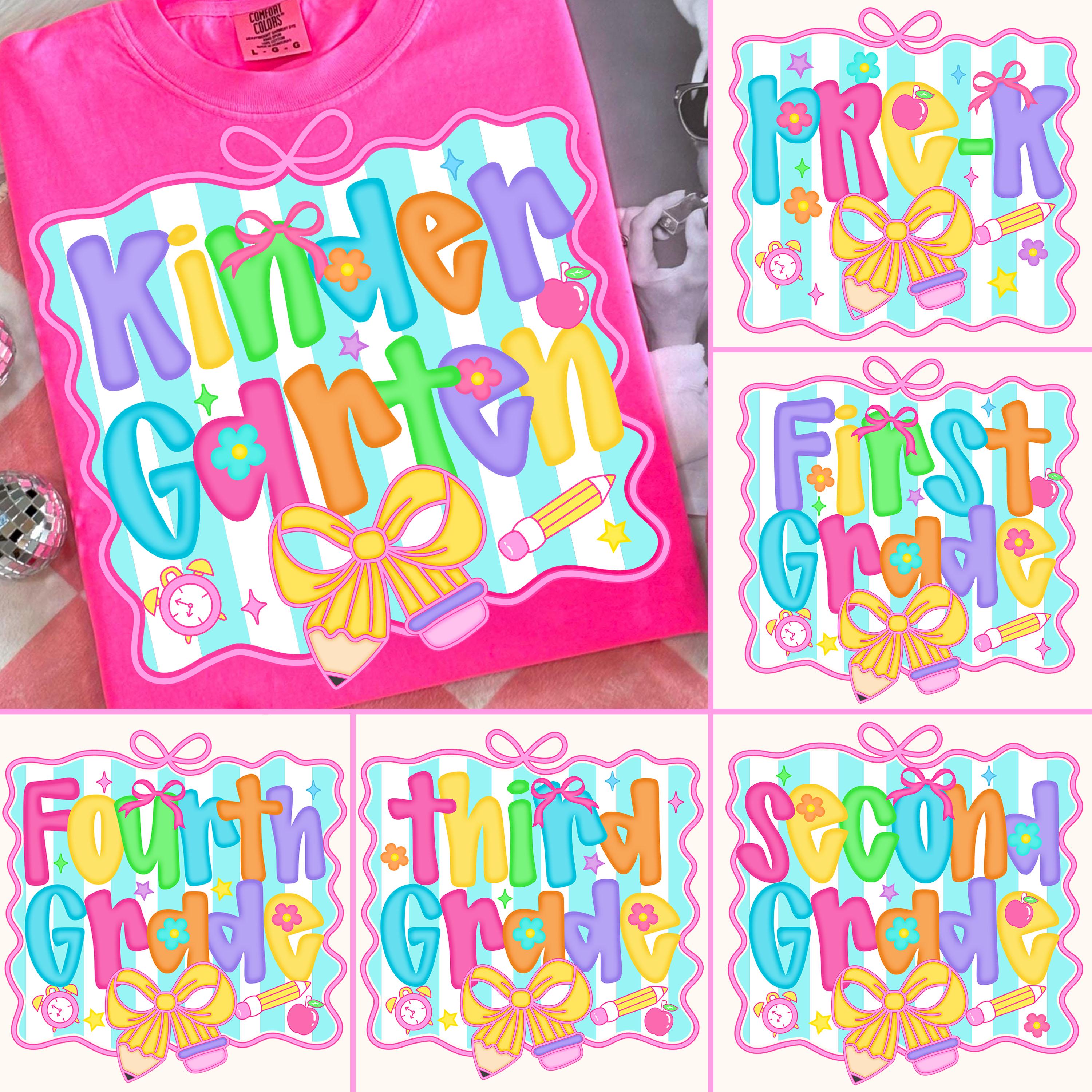 Preppy Back to School Bundle PNG, Coquette Teacher First Day of School ...