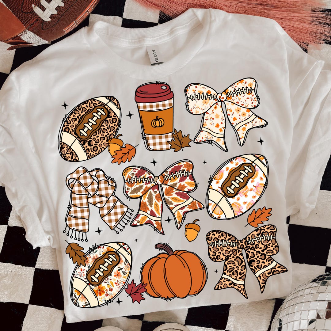 Fall Football Game Day Png, Touchdown Season Png, Preppy Fall Football ...