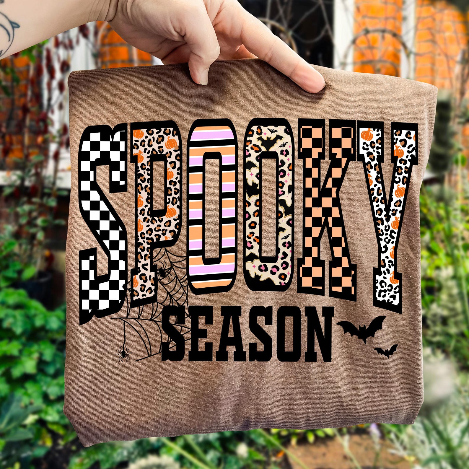 Retro Halloween Spooky Coquette Png, Halloween Leopard Checkered Fall ...