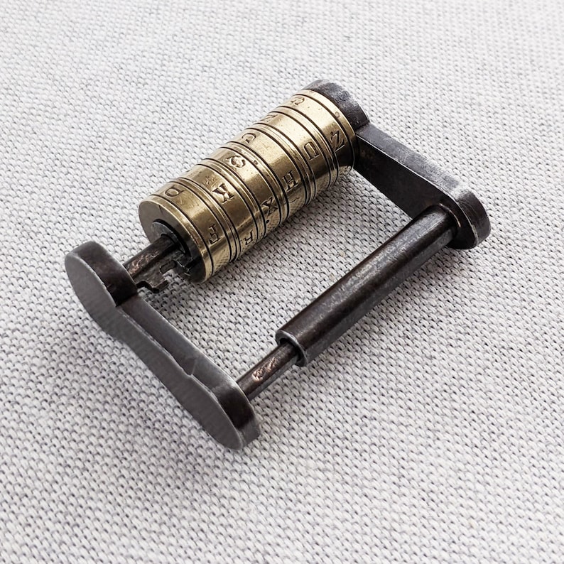 Very Rare Antique Victorian Combination Padlock With 6 Wheels Word Code ...