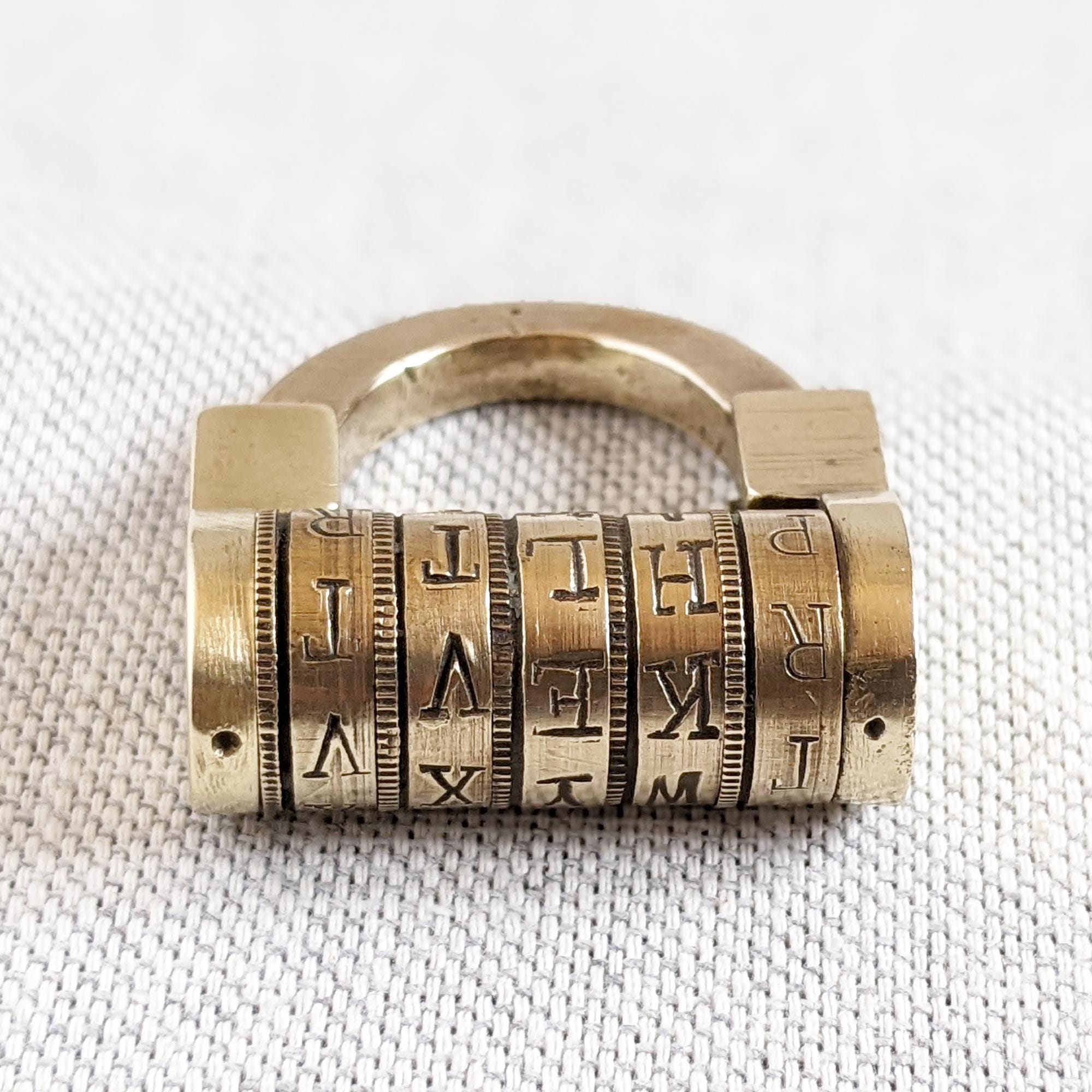 Extremely Rare Antique Victorian Combination Padlock With 5 Wheels A ...