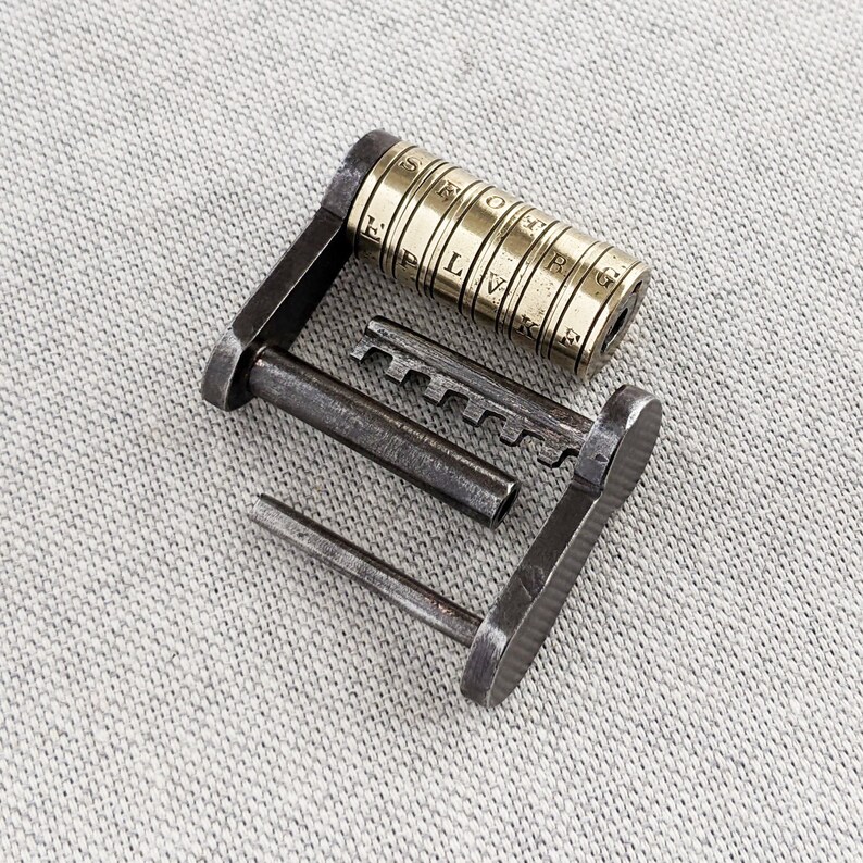 Very Rare Antique Victorian Combination Padlock With 6 Wheels Word Code ...