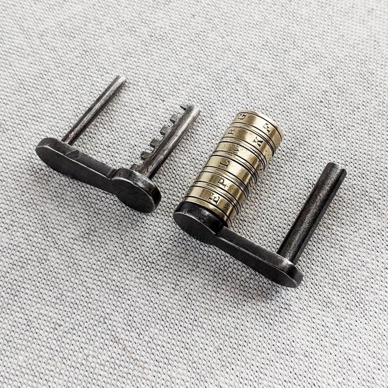 Very Rare Antique Victorian Combination Padlock With 6 Wheels Word Code ...