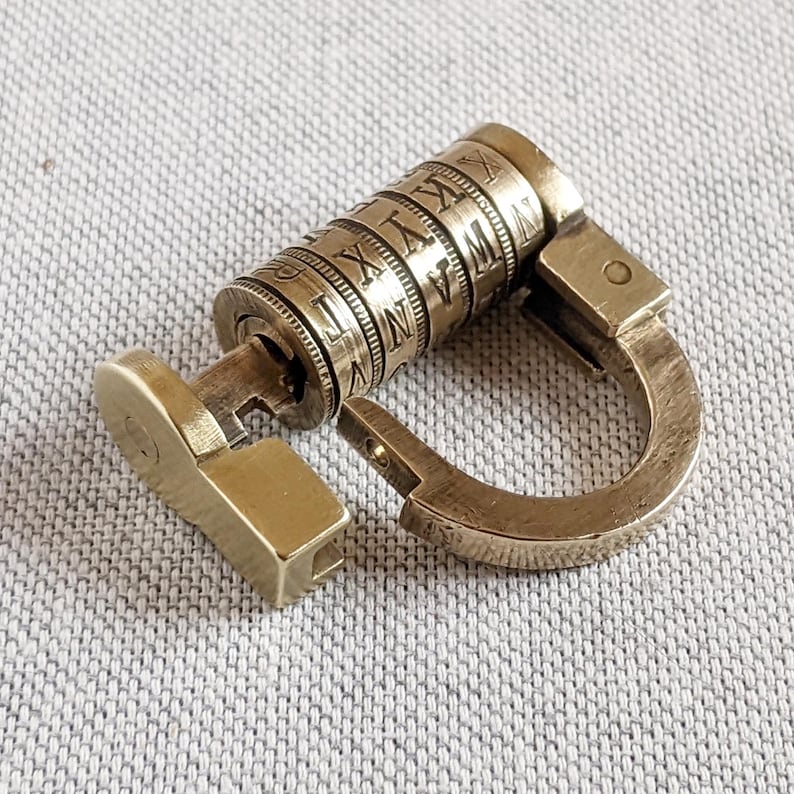 Extremely Rare Antique Victorian Combination Padlock With 5 Wheels A ...