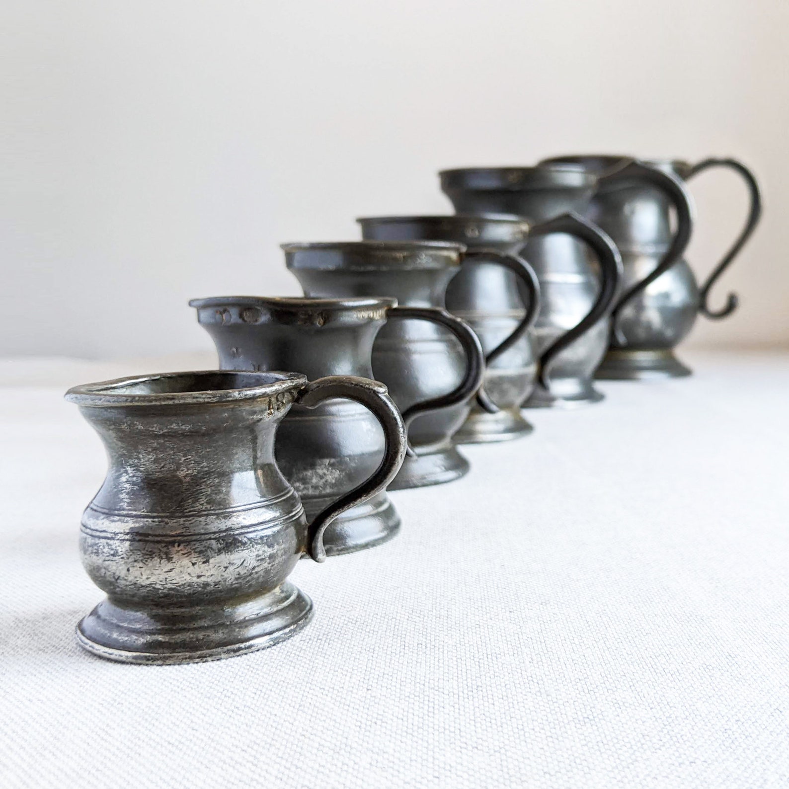 Exquisite Set of Antique English Pewter Measuring Cups From the ...