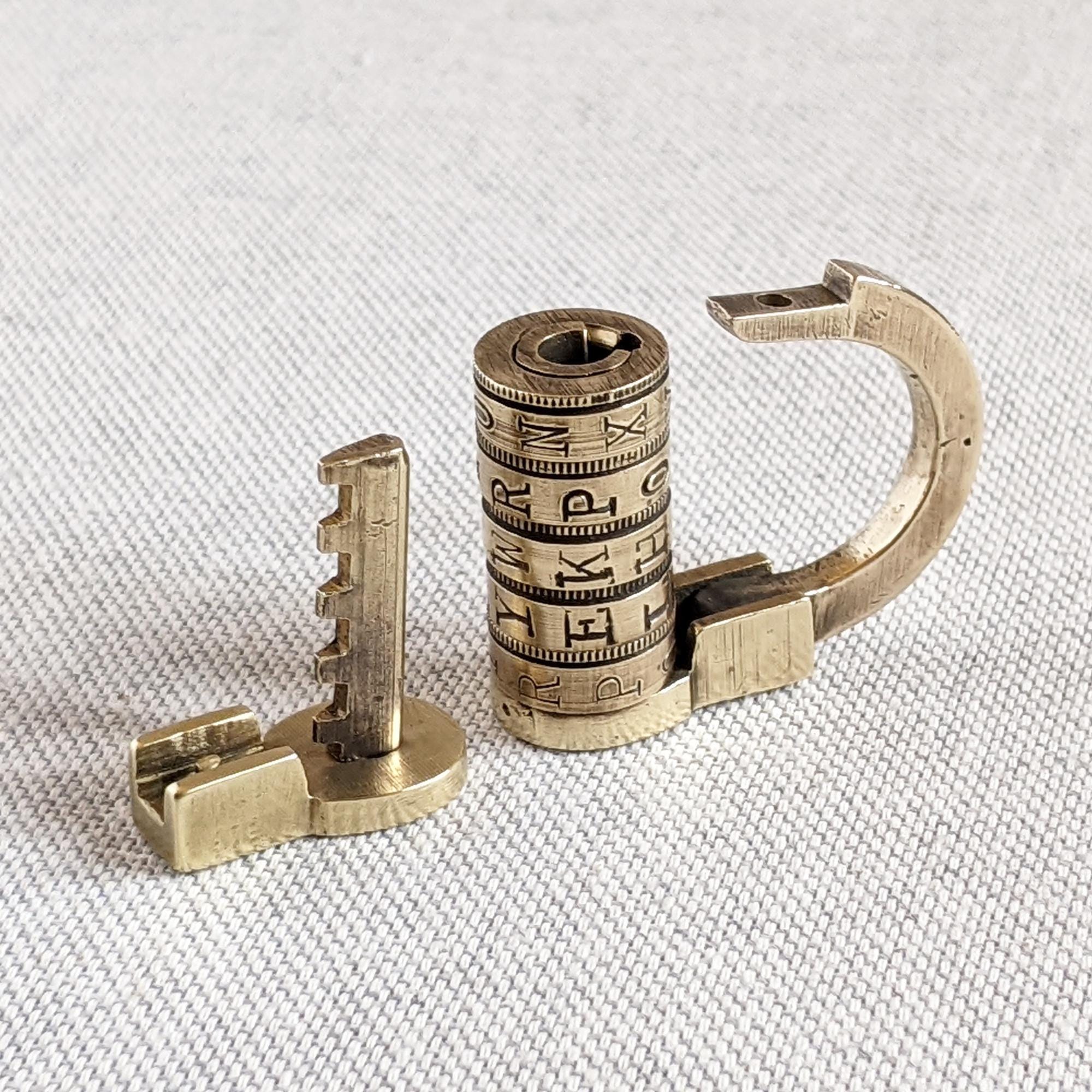 Extremely Rare Antique Victorian Combination Padlock With 5 Wheels A ...