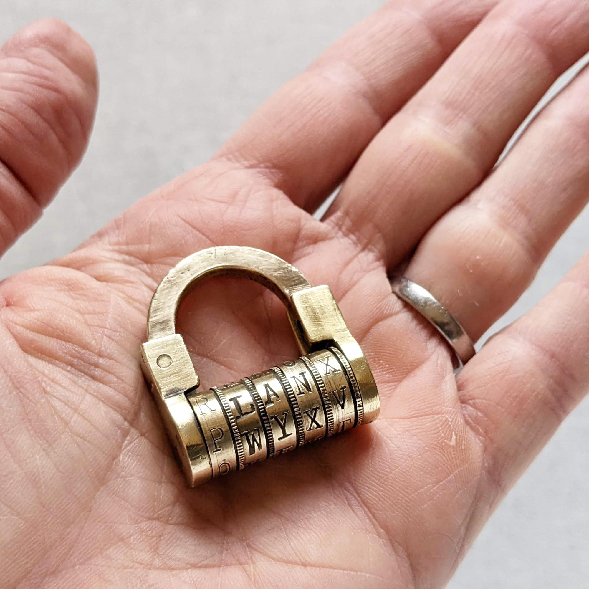 Extremely Rare Antique Victorian Combination Padlock With 5 Wheels A ...
