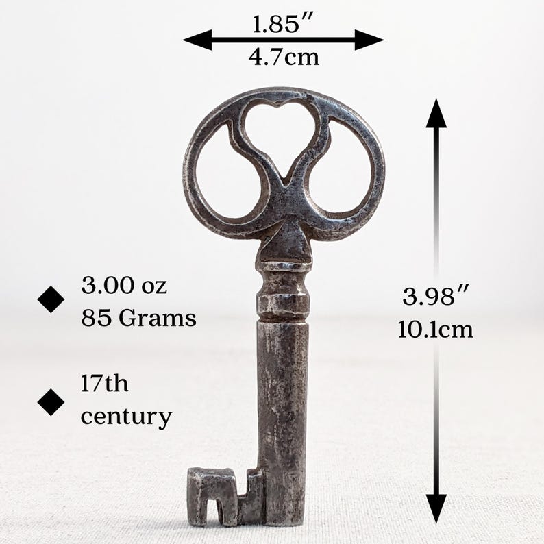 Antique Gothic Key With Heart Shape in the Bow Old Spanish 17th Century ...