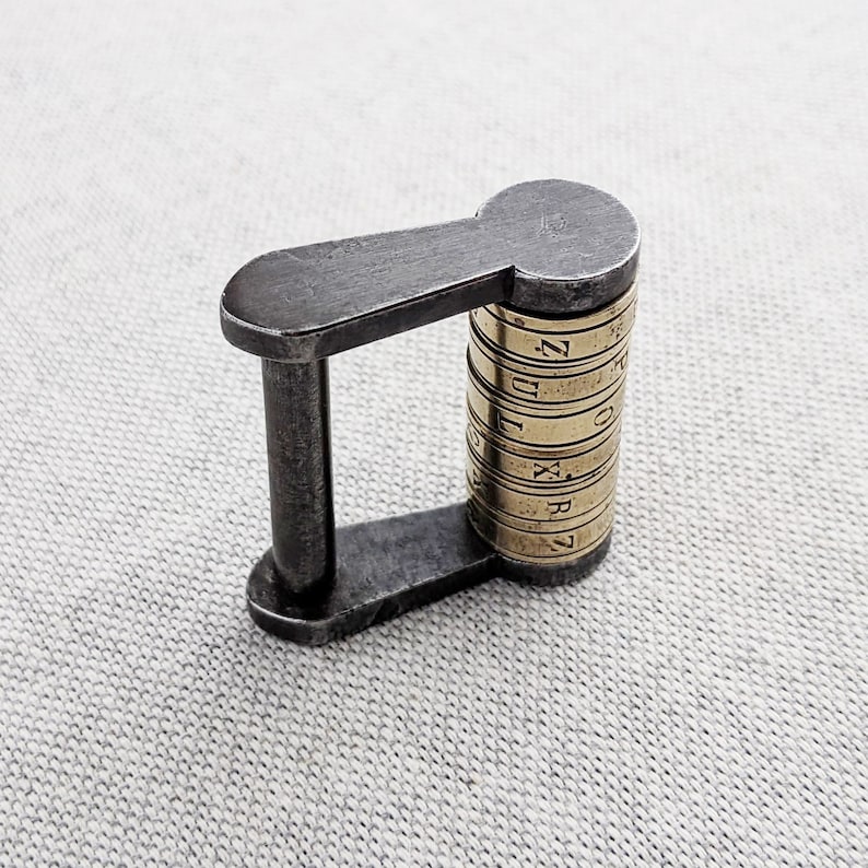 Very Rare Antique Victorian Combination Padlock With 6 Wheels Word Code ...