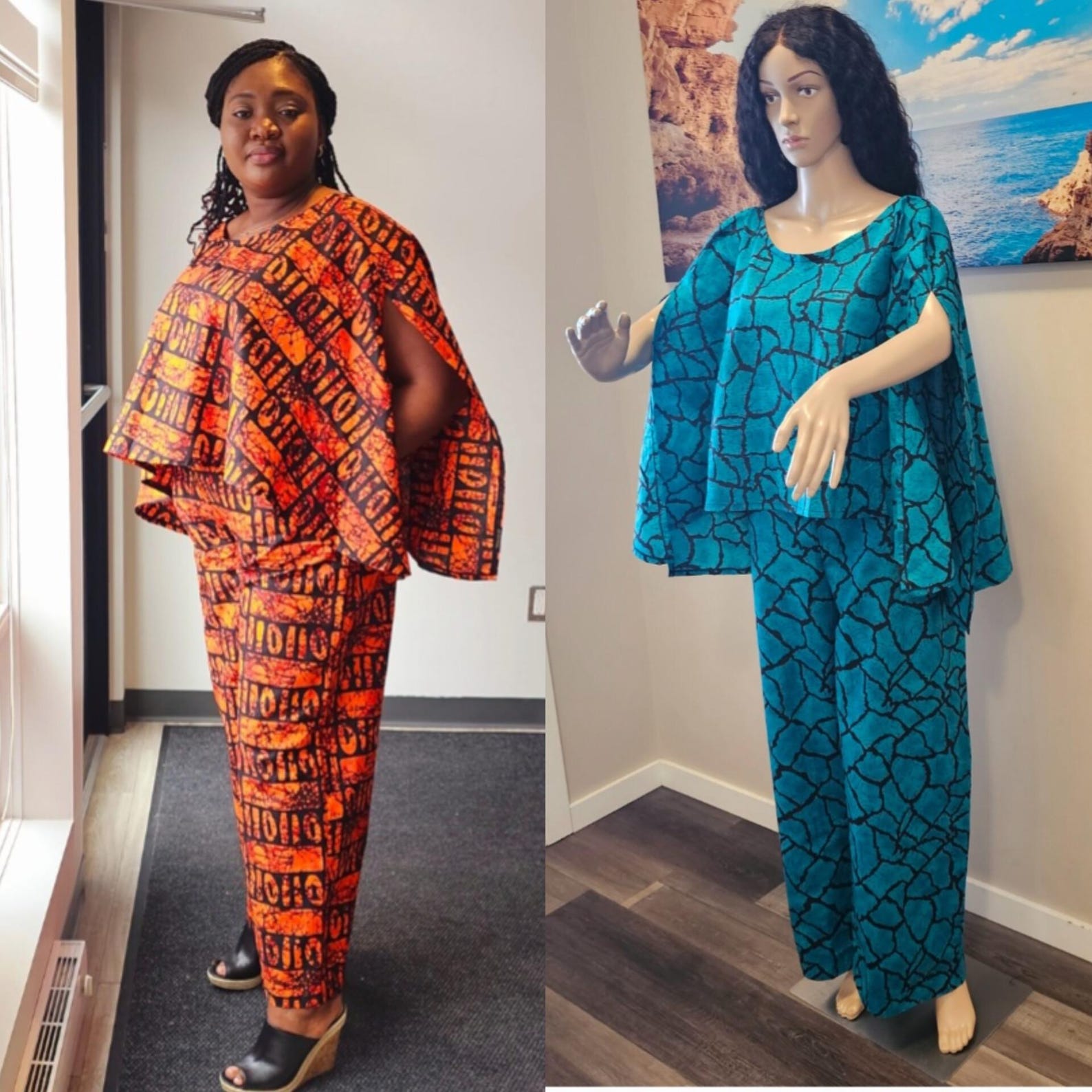 African Ankara Top and Pants Set: Women's Flare Tunic - Etsy