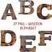Wood Alphabet Clipart, Rustic Letters and Numbers (PNG Digital Download ...