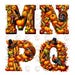 Thanksgiving Clipart Alphabet, Pumpkin Turkey Letters (PNG Digital ...