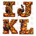 Thanksgiving Clipart Alphabet, Pumpkin Turkey Letters (PNG Digital ...