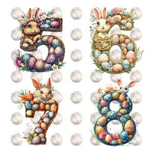 36 Easter Egg Alphabet Clipart Bundle, Bunny Letters Png, Doodle Font ...