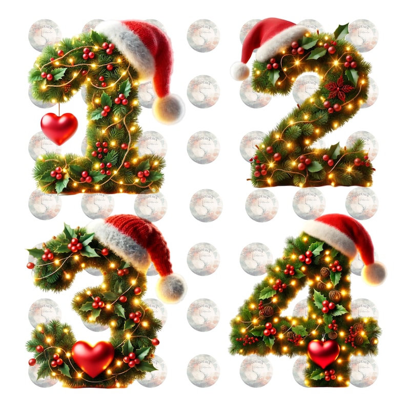 Christmas Alphabet Clipart Bundle Png, Lights Letters Png, Clipart ...