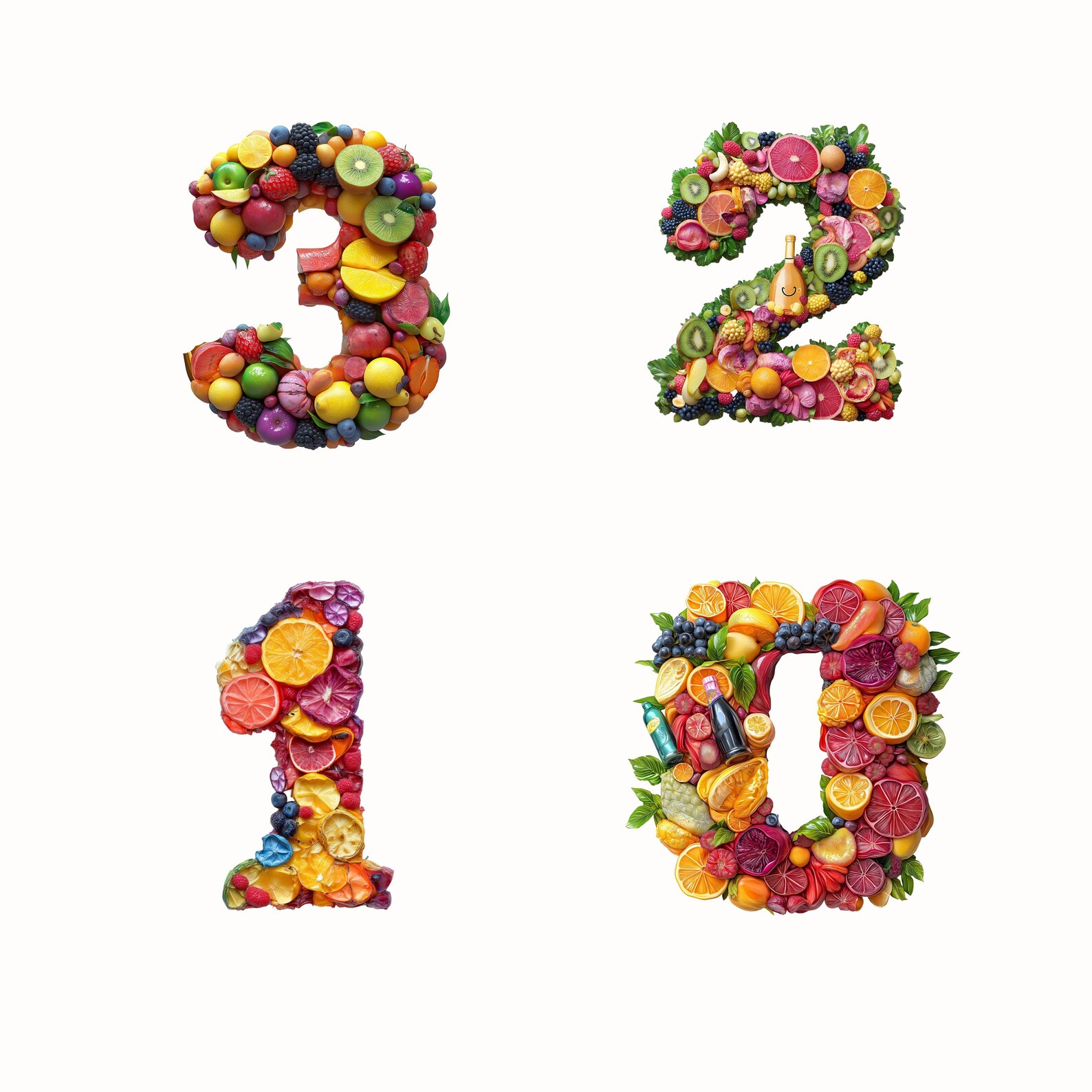 Watercolor Fruits and Tropical Alphabet Bundle, Digital Alphabet Fruits ...