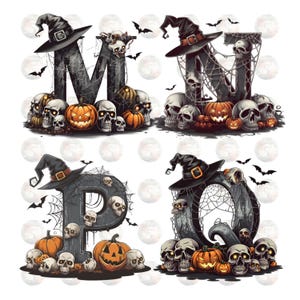 Halloween Alphabet and Numbers Clipart Png, Spooky Letters Cliparts Png ...