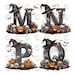 Halloween Alphabet and Numbers Clipart Png, Spooky Letters Cliparts Png ...