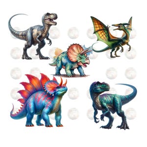 40 Watercolor Dinosaurs Clipart Bundle, Cute Dinosaur Png, Dinosaur ...