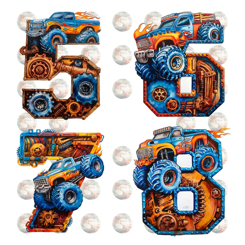 Monster Truck Alphabet Font Png Clipart Bundle, Monster Truck Letter ...
