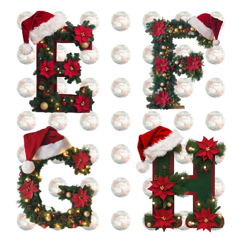 Christmas Alphabet and Number Clipart Png, Christmas Letters Sublimatio ...