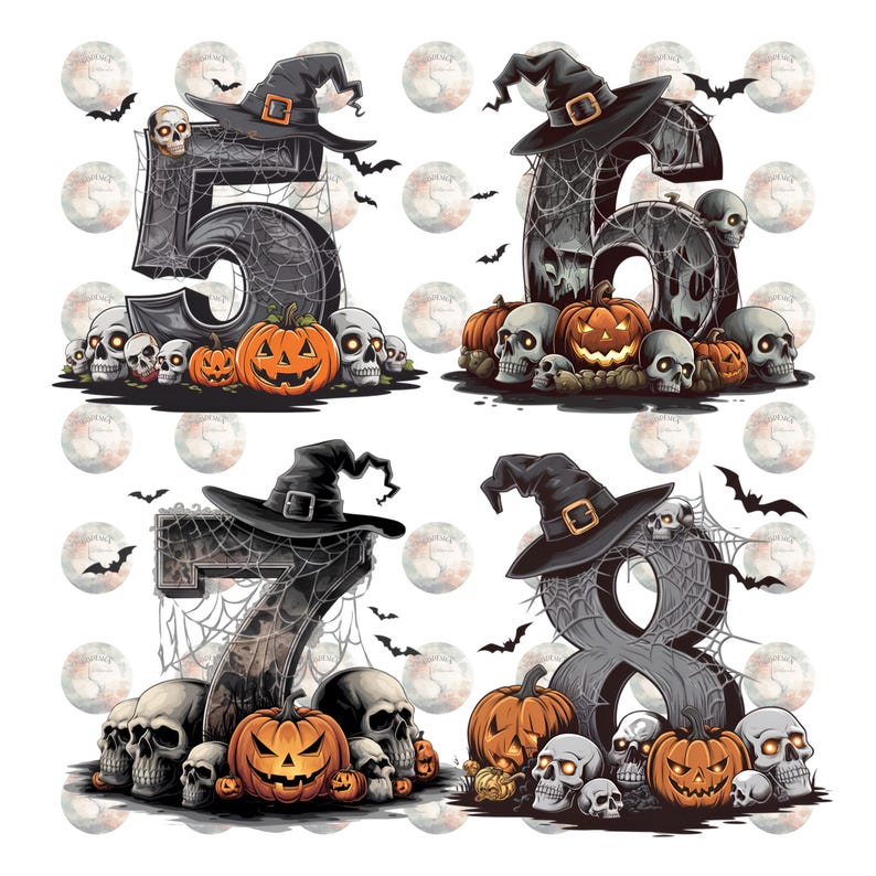 Halloween Alphabet and Numbers Clipart Png, Spooky Letters Cliparts Png ...