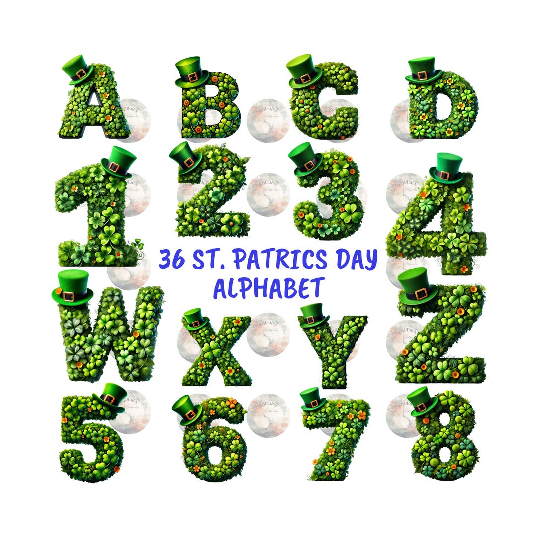 St.patricks Day Lucky Alphabet Letters Clipart Bundle, St Patricks Day ...