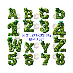 St.patricks Day Lucky Alphabet Letters Clipart Bundle, St Patricks Day ...
