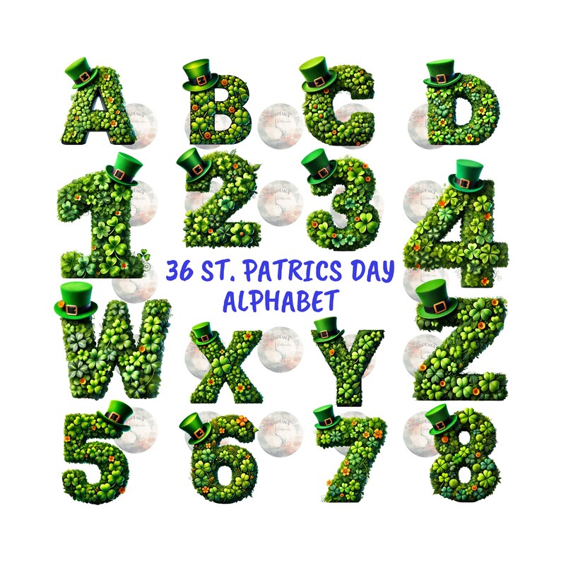 St.patricks Day Lucky Alphabet Letters Clipart Bundle, St Patricks Day ...