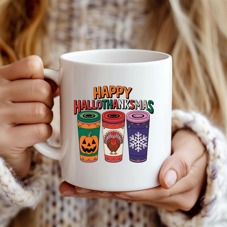 41 Happy Hallothanksmas Clipart Bundle PNG, Halloween Thanksgiving ...