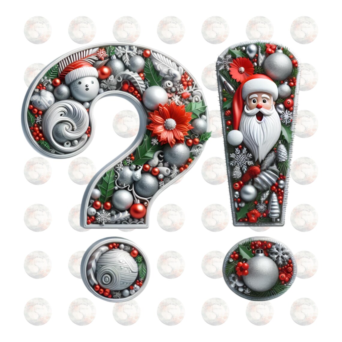 Christmas and Santa Claus Alphabet Clipart Png, Watercolor Letters and ...