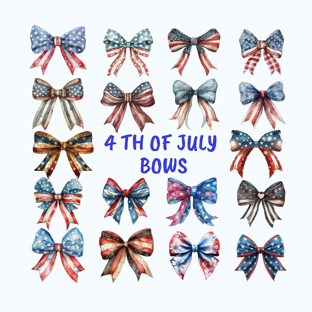 33 America Coquette 4th of July Bow Clipart Png, Country 4th of July ...