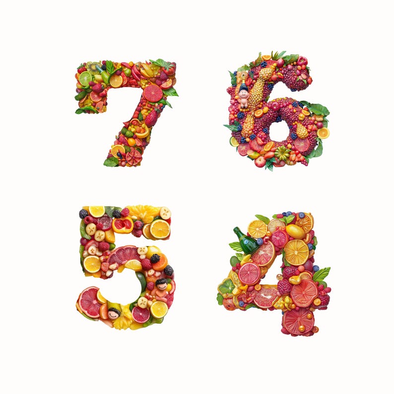 Watercolor Fruits and Tropical Alphabet Bundle, Digital Alphabet Fruits ...