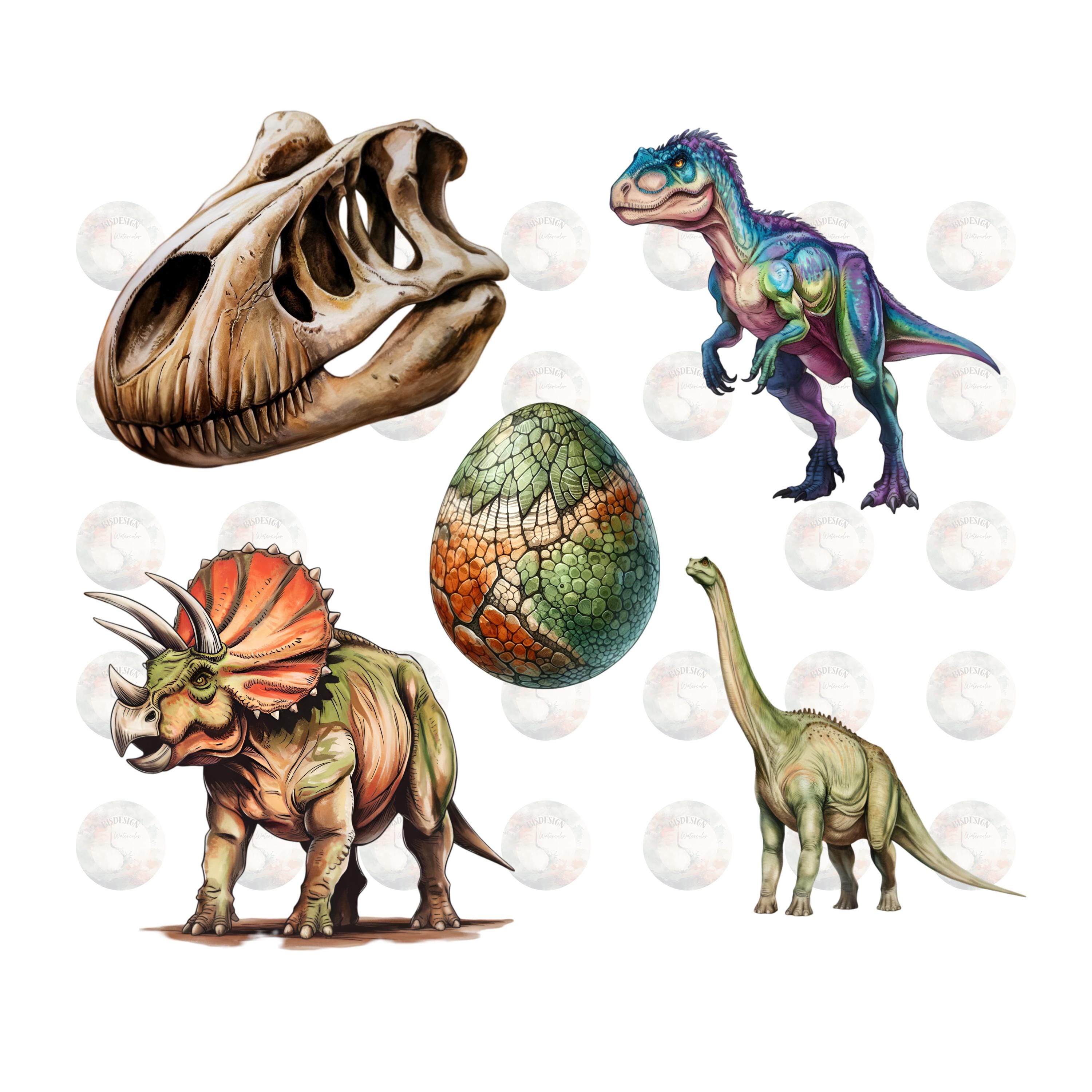 40 Watercolor Dinosaurs Clipart Bundle, Cute Dinosaur Png, Dinosaur ...