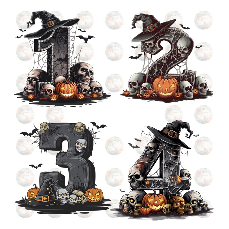 Halloween Alphabet and Numbers Clipart Png, Spooky Letters Cliparts Png ...
