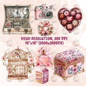 Watercolor Coquette Clipart Bundle, Pink Girly Graphics (58 PNG) - Etsy