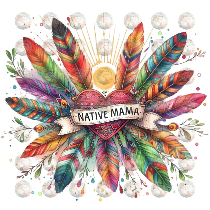 Native Mama PNG Clipart, Indigenous Feather Designs (digital Download ...