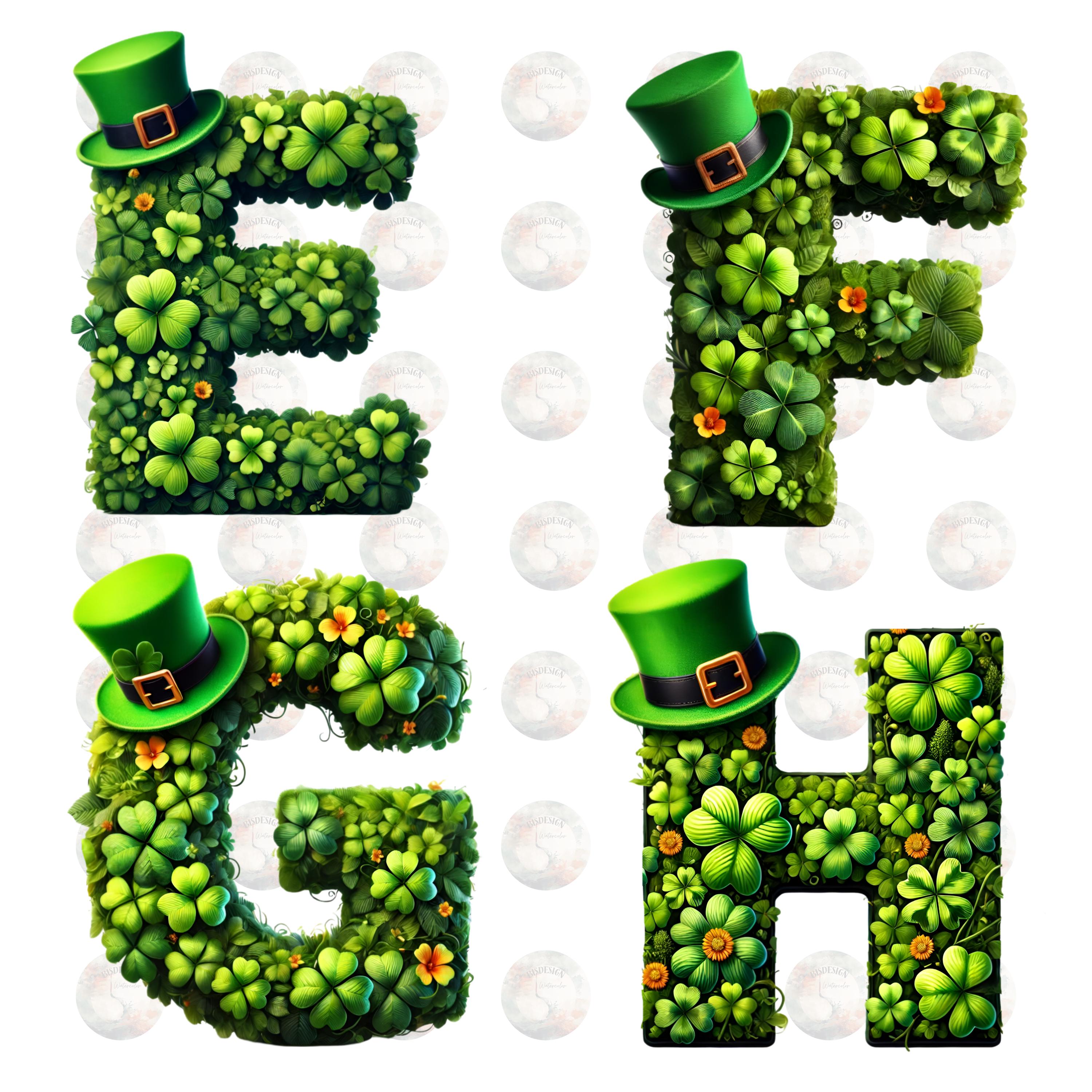 St.patricks Day Lucky Alphabet Letters Clipart Bundle, St Patricks Day ...