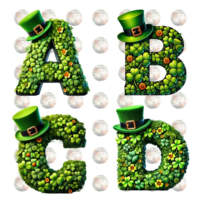 St.patricks Day Lucky Alphabet Letters Clipart Bundle, St Patricks Day ...