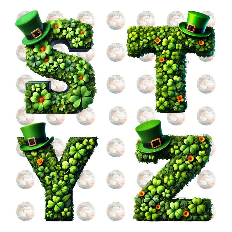 St.patricks Day Lucky Alphabet Letters Clipart Bundle, St Patricks Day ...