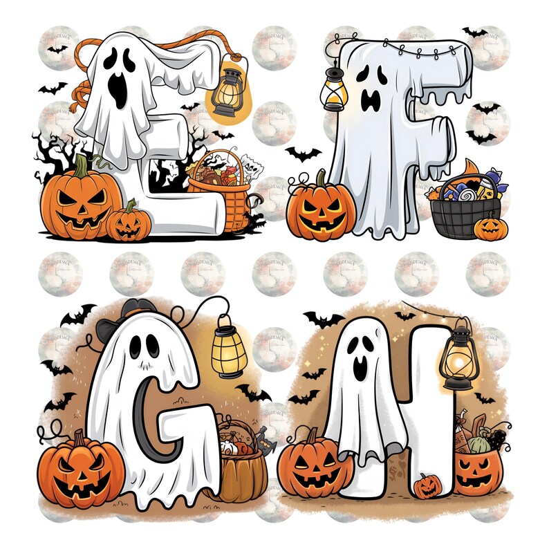 Halloween Ghost Alphabet PNG Clipart, Spooky Font (digital Download) - Etsy