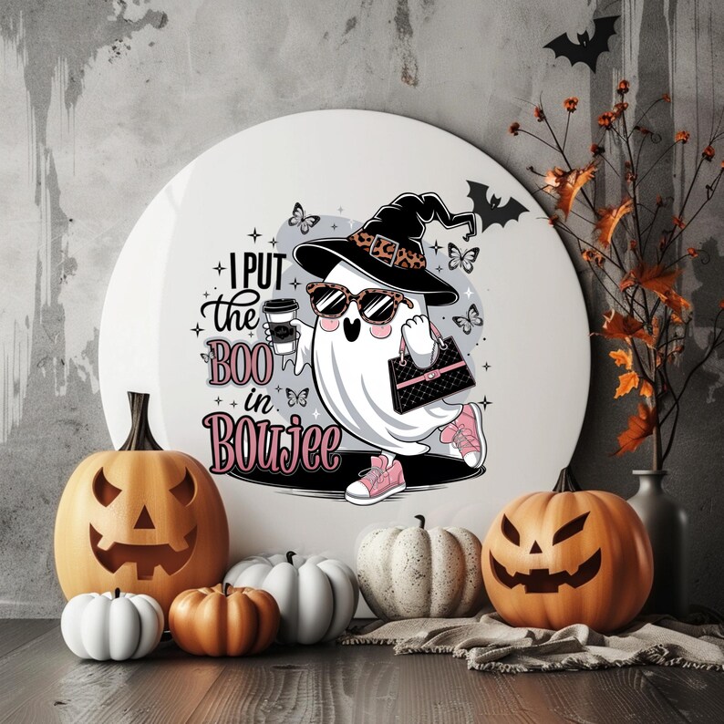 Boujee Ghost Halloween PNG, I Put the Boo in Boujee, Girly Halloween ...